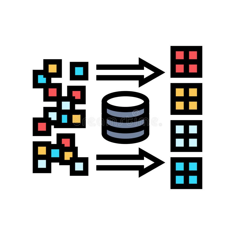 Clusters Big Data Color Icon Vector Illustration Stock Illustration ...