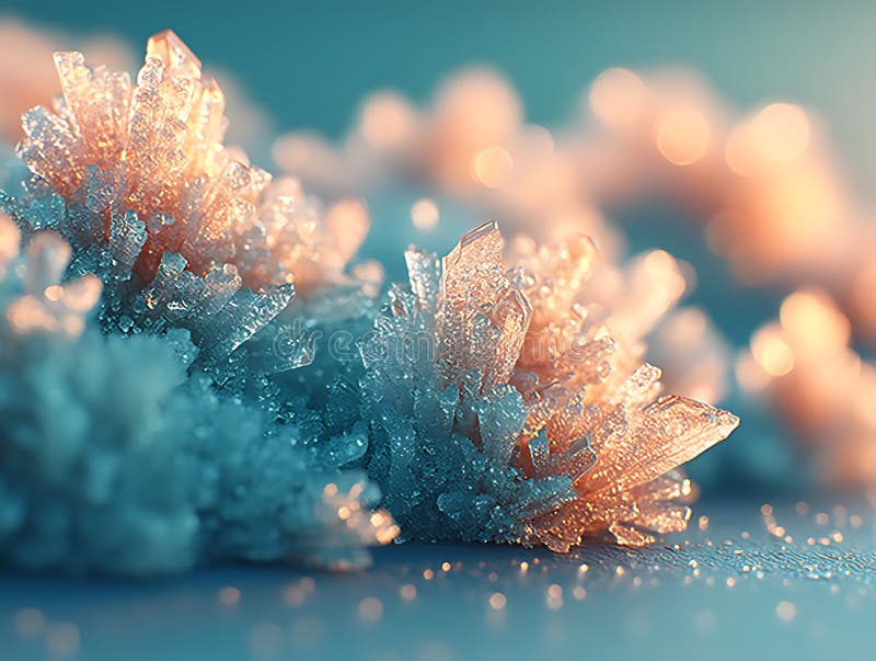 Clusters of Ice Crystals with Sharp, Angular Shapes are Seen, Sparkling ...