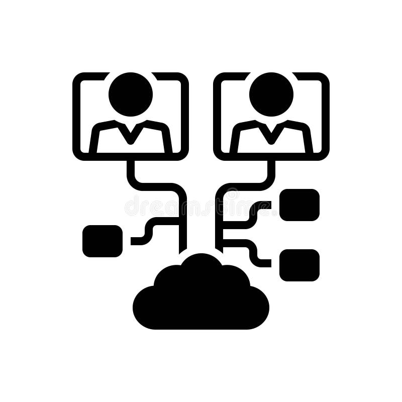 Black Solid Icon for Clusters, Group and Logic Stock Vector ...