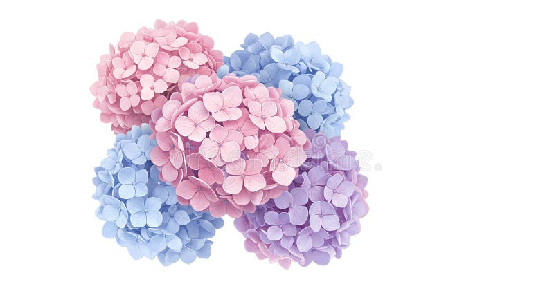Clusters of Pastel-colored Hydrangea Flowers (Hydrangea Macrophylla) in ...