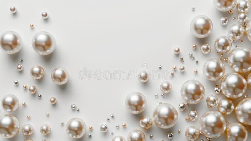 Clusters of Shimmering Pearls on a Soft White Surface Stock Photo ...