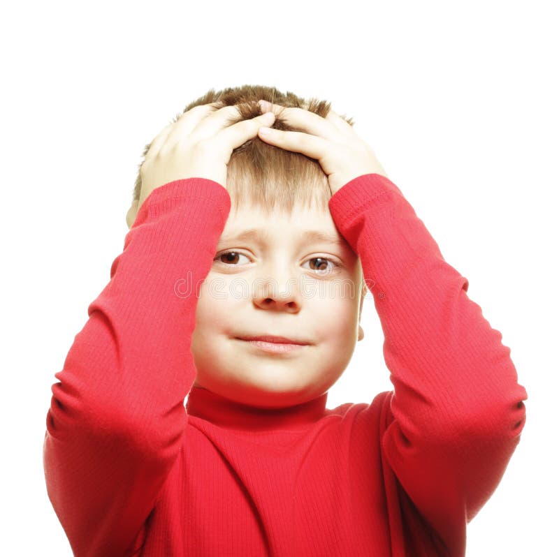 Clutching head stock photo. Image of disappointed, person - 8046072