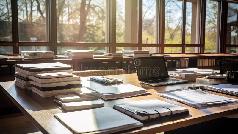 Spacious Orderly Clutter Clean Office Desk Ai Stock Illustrations – 4 ...