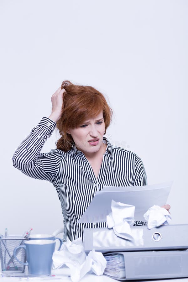 Clutter on Desk during Work Stock Photo - Image of boredom ...