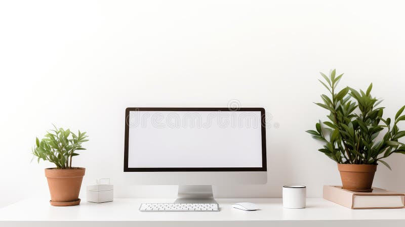 Clutter Desktop White Background Stock Illustration - Illustration of ...