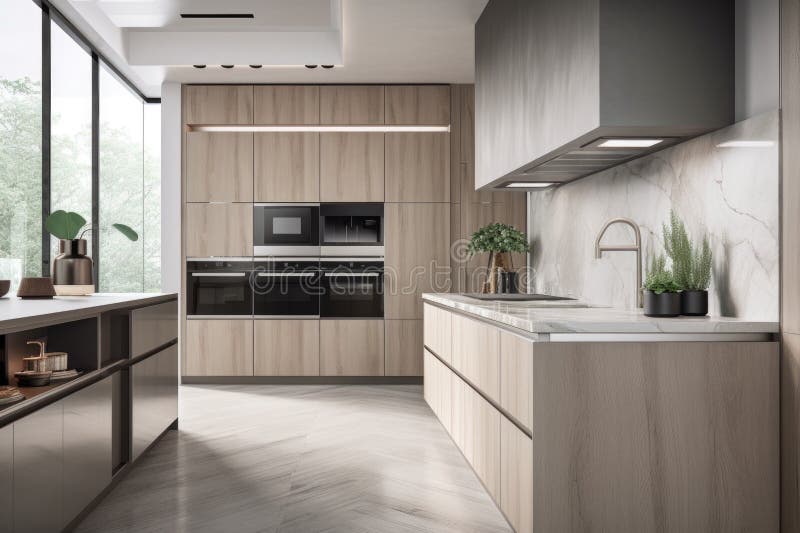 Clutter-free Kitchen, with Sleek Appliances and Functional Design, for ...