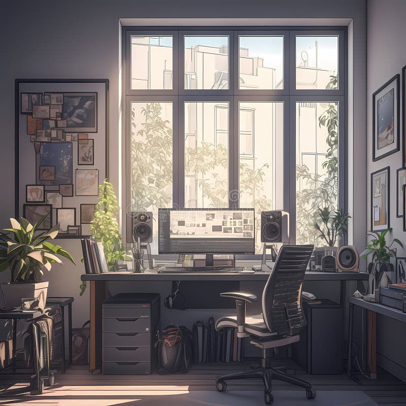 Clutter-Free Workspace stock illustration. Illustration of environment ...
