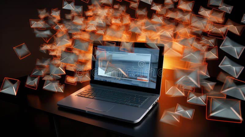 Clutter full email box stock illustration. Illustration of generated ...