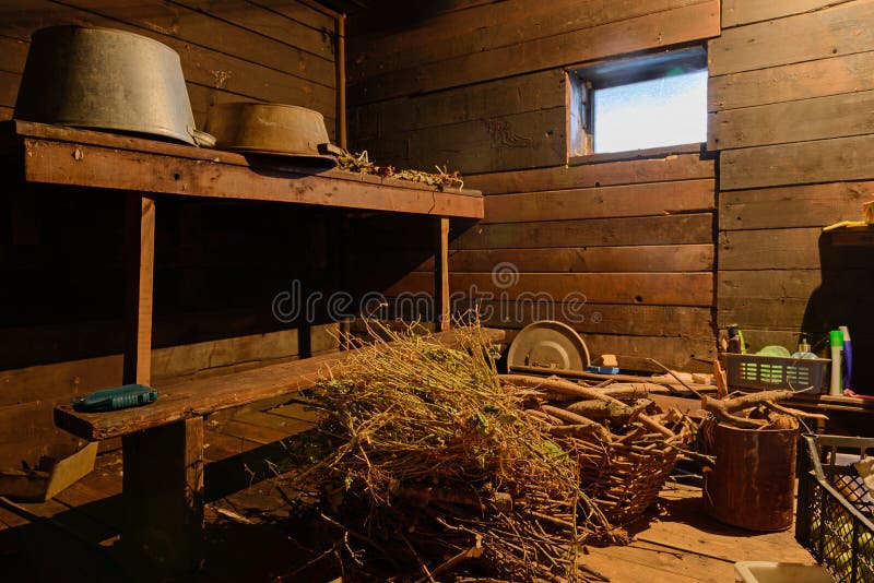 Clutter and Many Different Things in a Old Barn Stock Photo - Image of ...