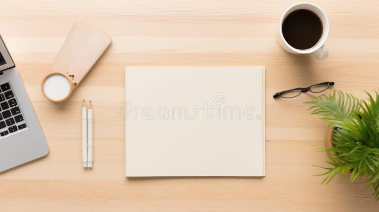 Clutter Office Table from Above Stock Illustration - Illustration of ...