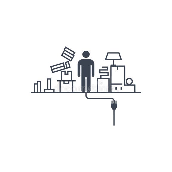 Clutter Power Connection Icon Stock Vector - Illustration of electrical ...