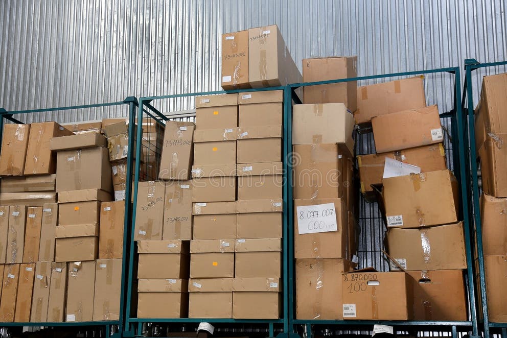 Clutter Stock Cardboard Packing Boxes in the Factory Stock Photo ...