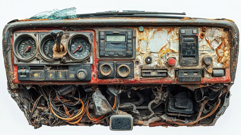 Cluttered Car Dashboard Filled with Various Items and Belongings ...