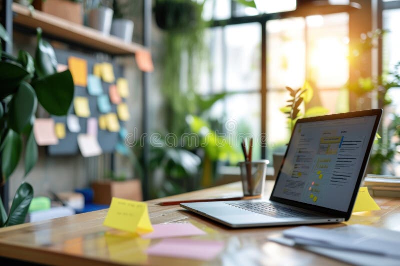 A Cluttered Desk with Scattered Papers, Notes, and Office Supplies ...