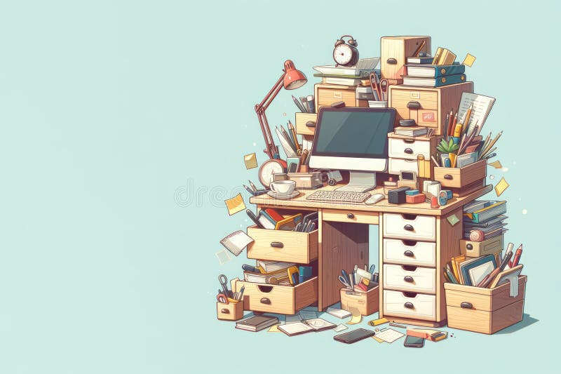 Cluttered Desk Stock Illustrations – 1,061 Cluttered Desk Stock ...