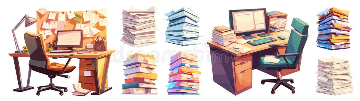 Stack Papers Cartoon Stock Illustrations – 1,630 Stack Papers Cartoon ...