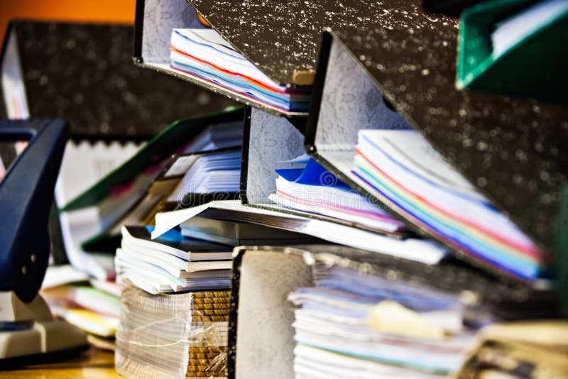 Cluttered files stock photo. Image of office, files - 162525770
