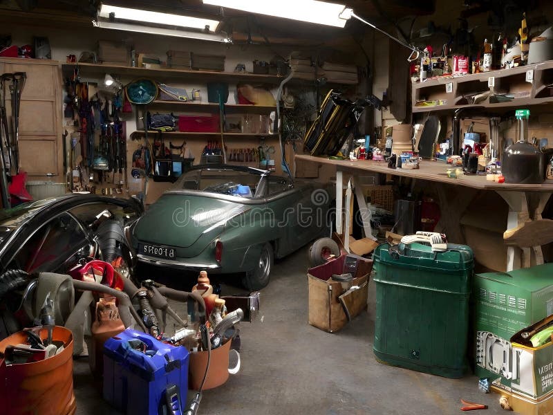 Messy Garage Clipart
