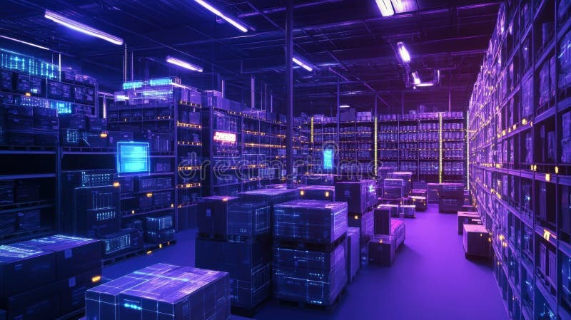 A Cluttered Inventory Area Filled with Bins and Pallets Each Marked ...