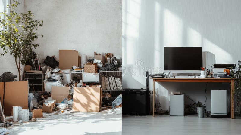 Cluttered Mess Versus Organized Workspace in a Shared Interior View of ...