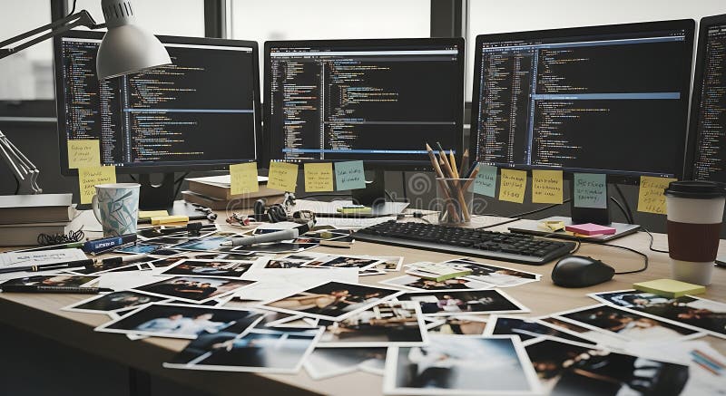 124 Modern Office Workspace Featuring Coding Screens Stock Photos - Free & Royalty-Free Stock ...
