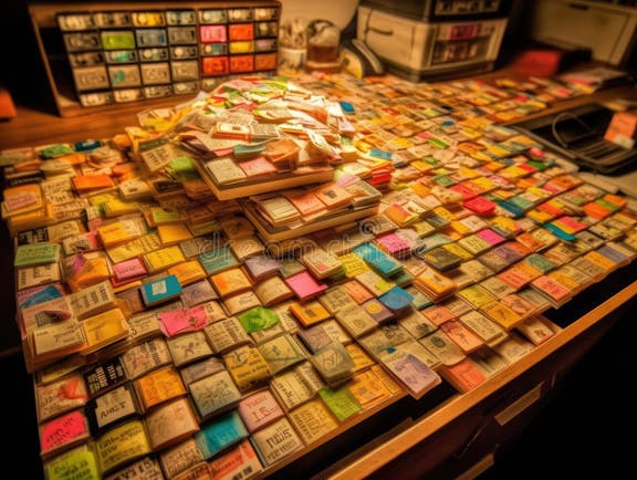 Postit Notes Cover Office Desk Stock Illustration - Illustration of ...