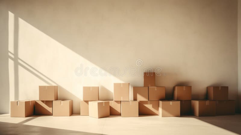 A Cluttered Room Filled with Boxes on the Floor Stock Image - Image of ...
