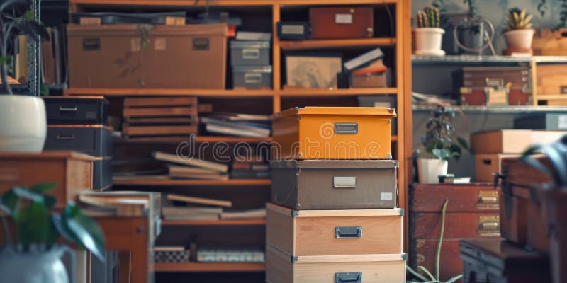 Cluttered Room Stack Boxes Top Each Other Stock Photos - Free & Royalty ...