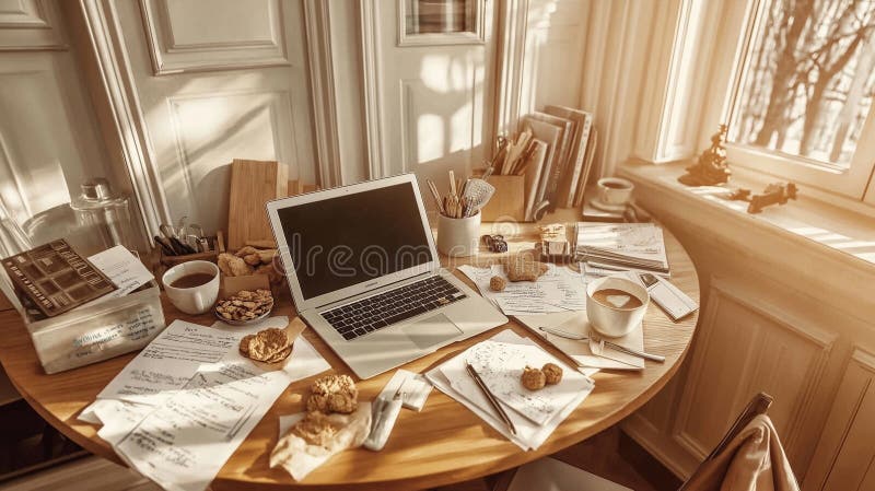 Cluttered Round Table Stock Illustrations – 16 Cluttered Round Table ...