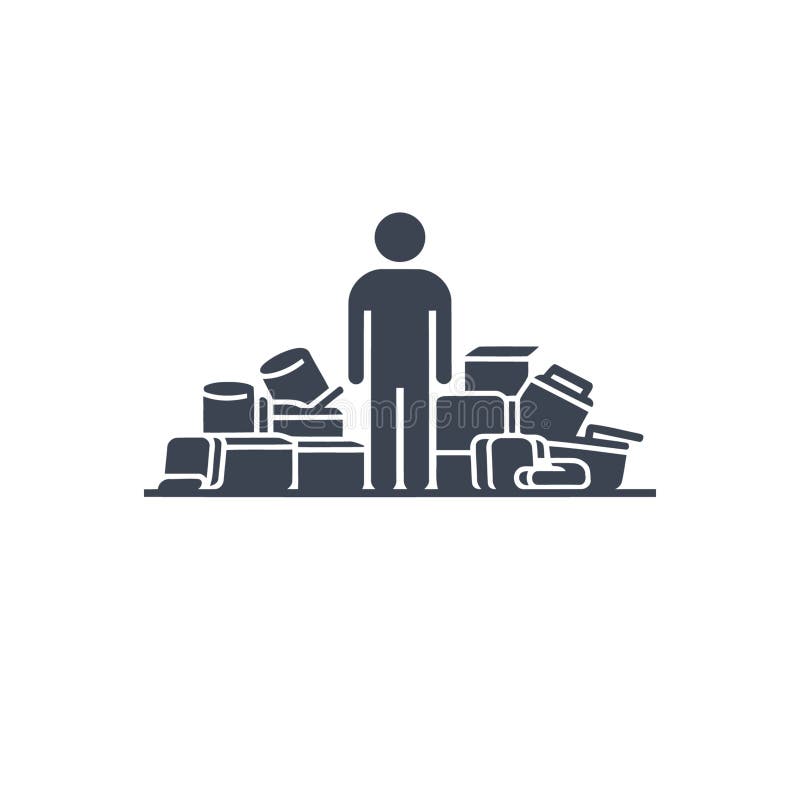 Cluttered Space Hoarding Icon Stock Vector - Illustration of disorder ...