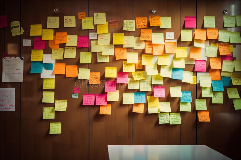 Cluttered Sticky Notes Board. Generate Ai Stock Illustration ... Cluttered Sticky Notes Board. Generate Ai Stock Illustration ...