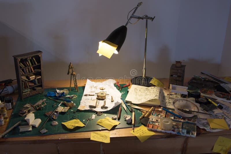 Cluttered work space stock photo. Image of building, ground - 99816166