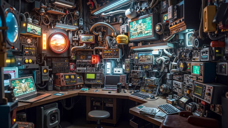 A Room Filled with Lots of Computers and Monitors Stock Image - Image ...