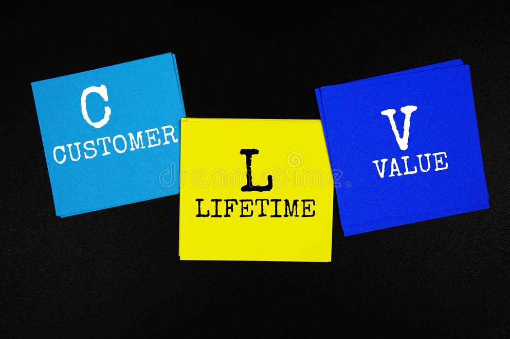 CLV - Customer Lifetime Value Acronym Text on Sticky Note on Black ...