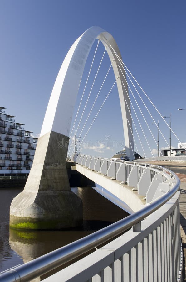 Clyde Arc Bridge in Glasgow Stock Photo - Image of space, structure ...