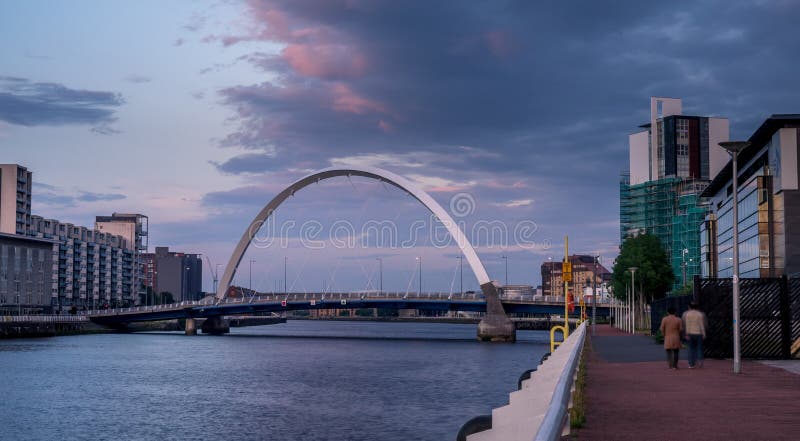 Clyde Arc bridge, Glasgow stock image. Image of modern - 97471395