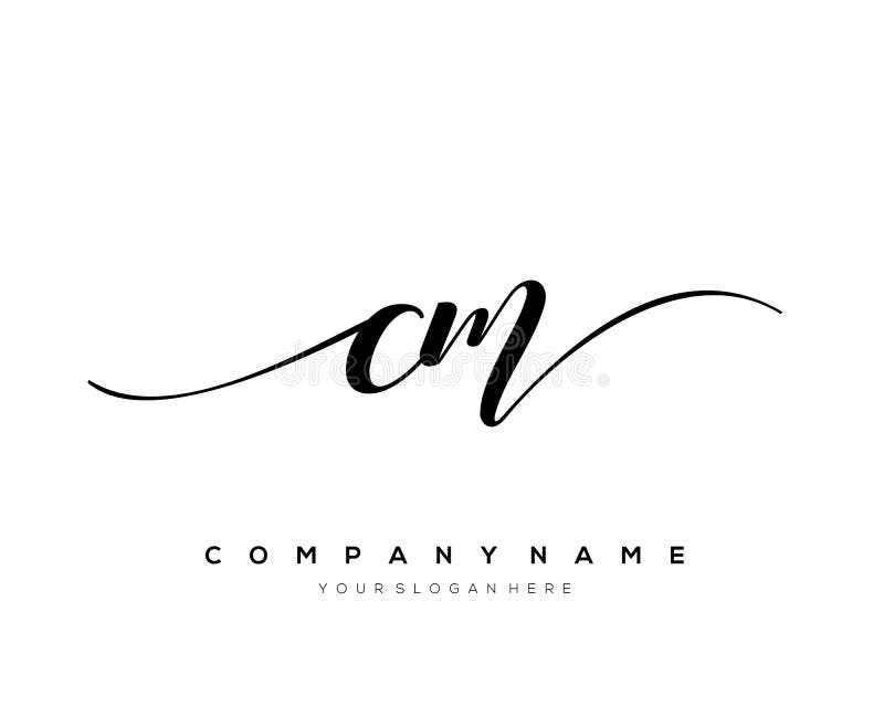 CM Initial Handwriting Logo Template Vector. Stock Vector ...