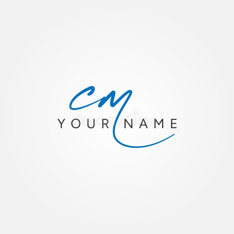 CM Initial Letter Signature Logo Template - Handwritten Vector Logo ...
