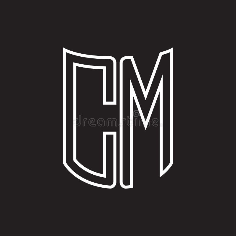 CM Logo Monogram with Ribbon Style Outline Design Template Stock Vector ...
