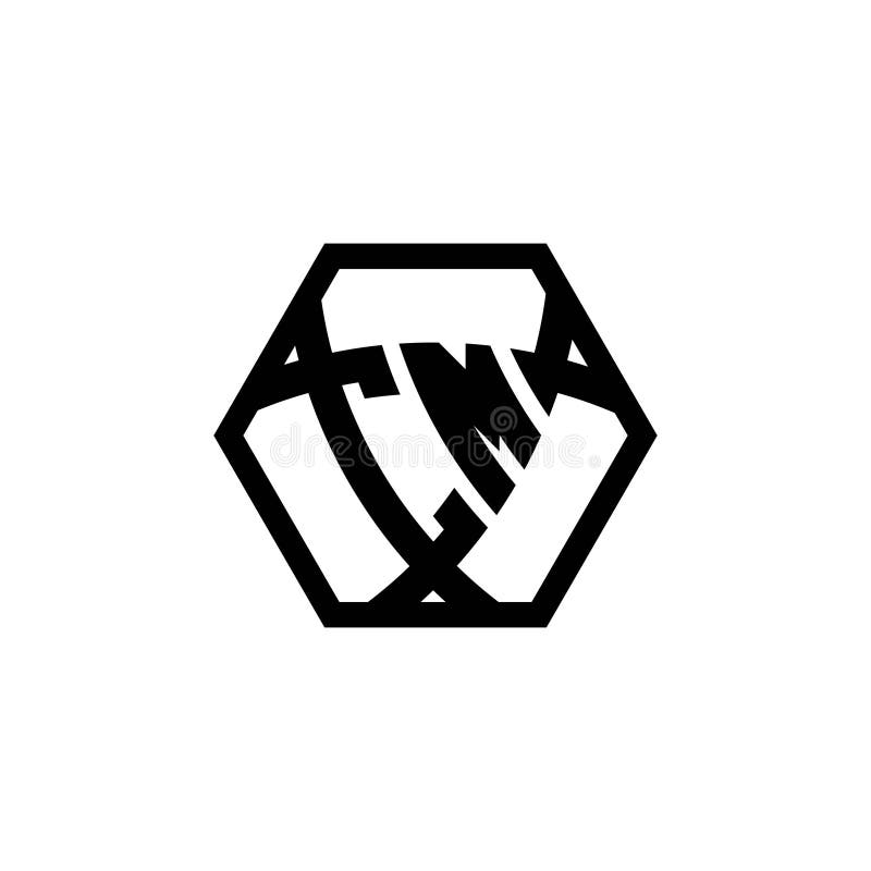 CM Logo Monogram Triangle Shield Hexagonal Style Stock Vector ...