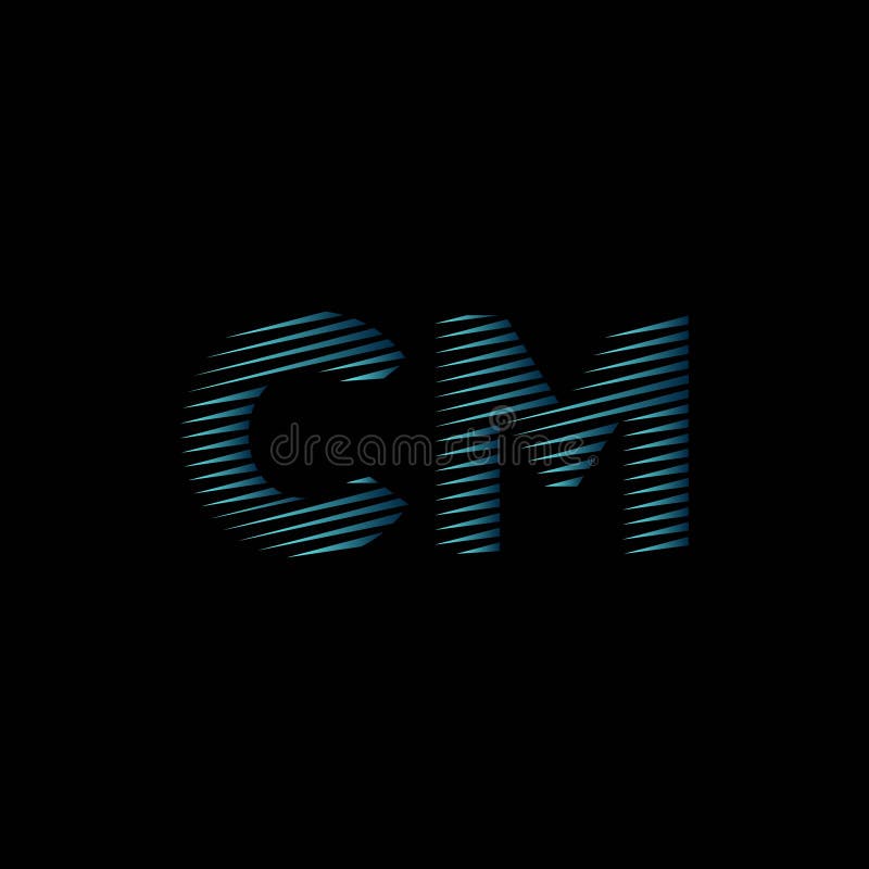 CM Monogram Lines Style Blue Light Vector Stock Vector - Illustration ...