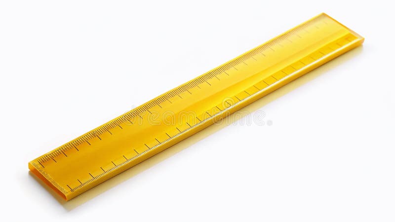 20cm Yellow Plastic Ruler on White Background Simple Durable and ...