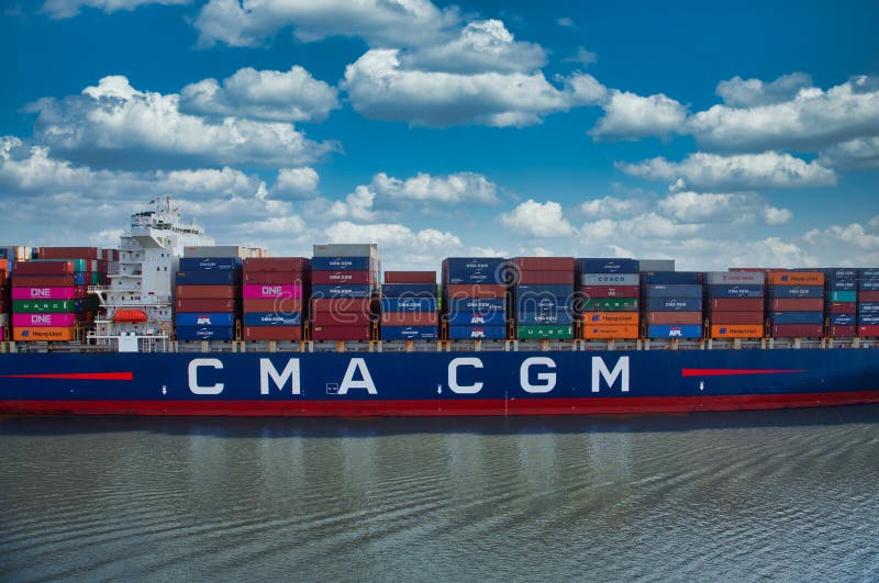 CMA CGM Freighter editorial image. Image of economy - 174923080