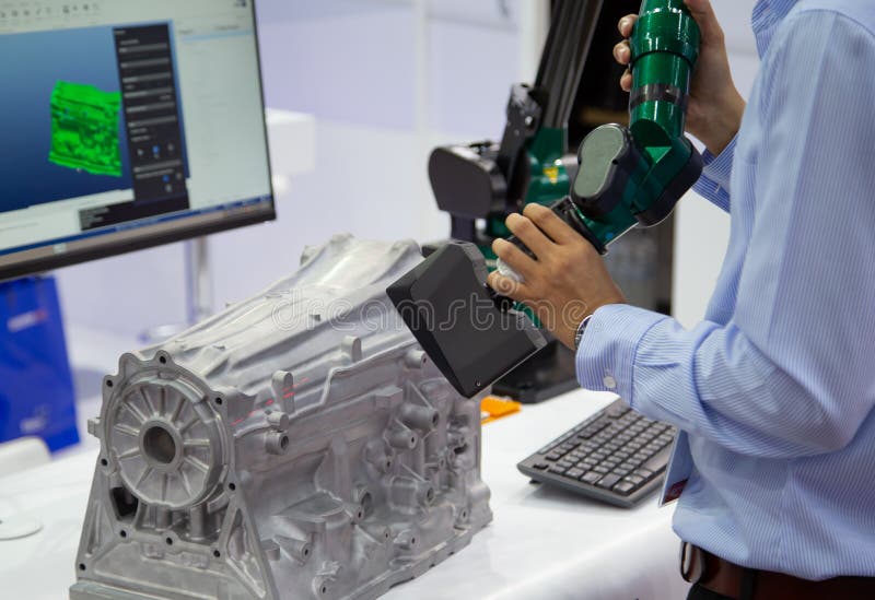 Industrial Professional Operate CMM Laser Scanner Stock Image - Image ...