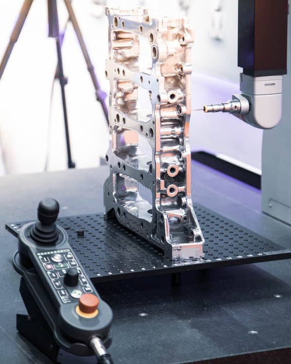 CMM Inspecting Dimension of Engine Part Stock Photo - Image of ...