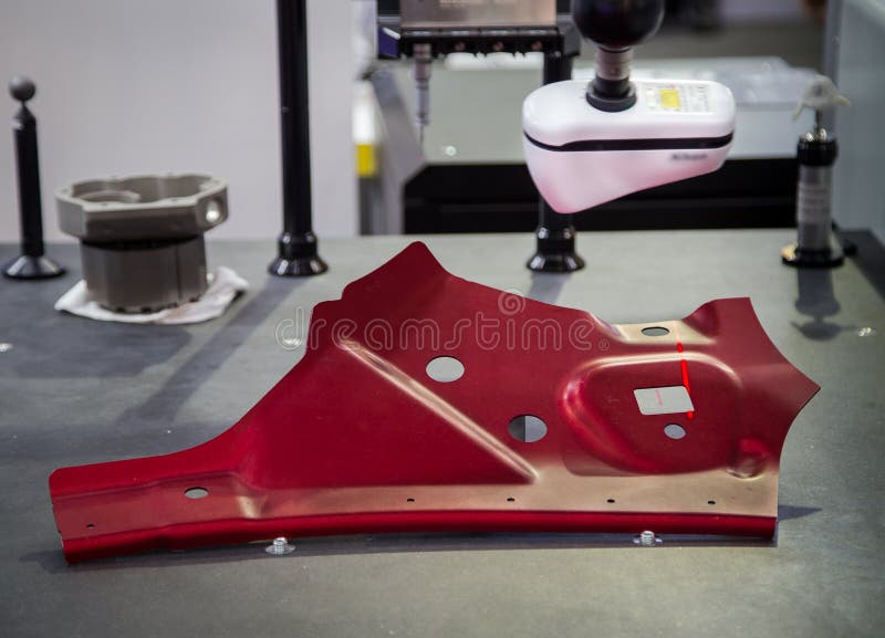 CMM Laser Scanner Inspecting Car Part Stock Photo - Image of instrument ...