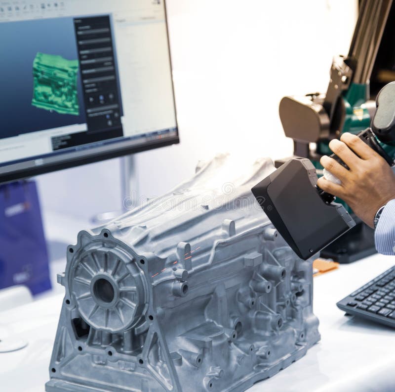 CMM laser scanner stock image. Image of measure, production - 242799031