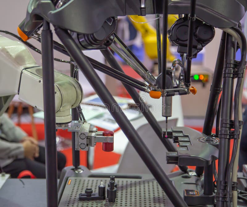 CMM Measuring Machine with Robotic Arm Stock Photo - Image of factory ...