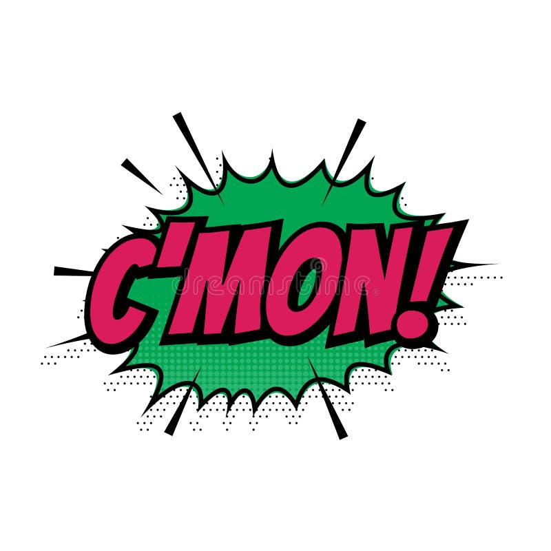 Cmon Comic Text Bubble Vector Isolated Color Icon Stock Vector ...