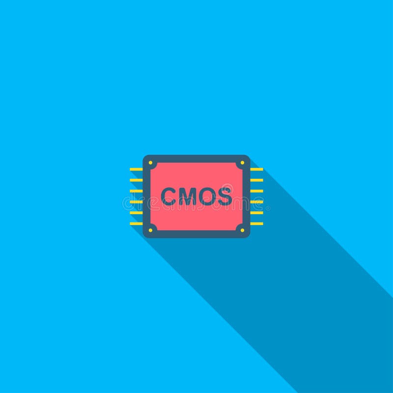 CMOS Vector Icon Symbol, Flat Design, Long Shadow Stock Vector ...